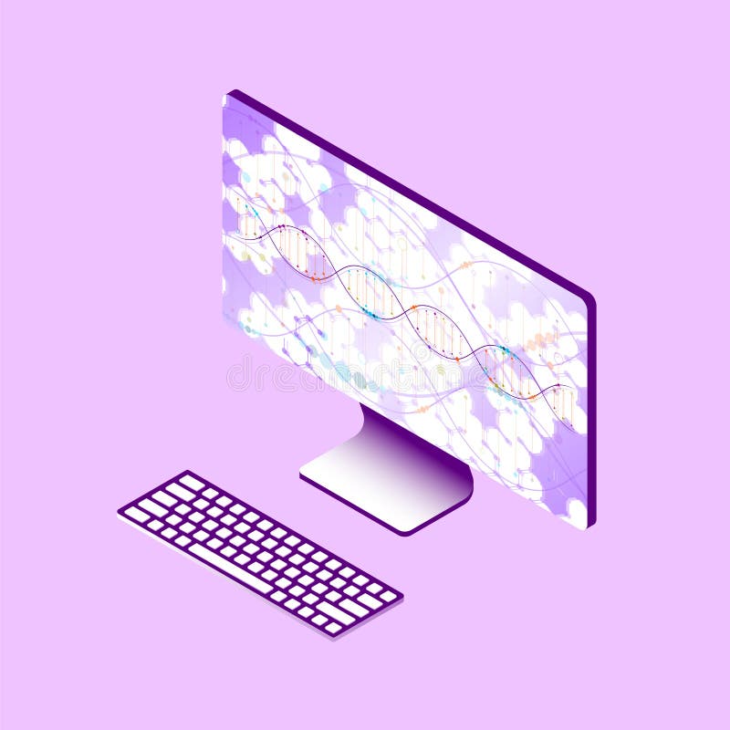 Computer Biotechnology Isometric Composition Stock Vector ...