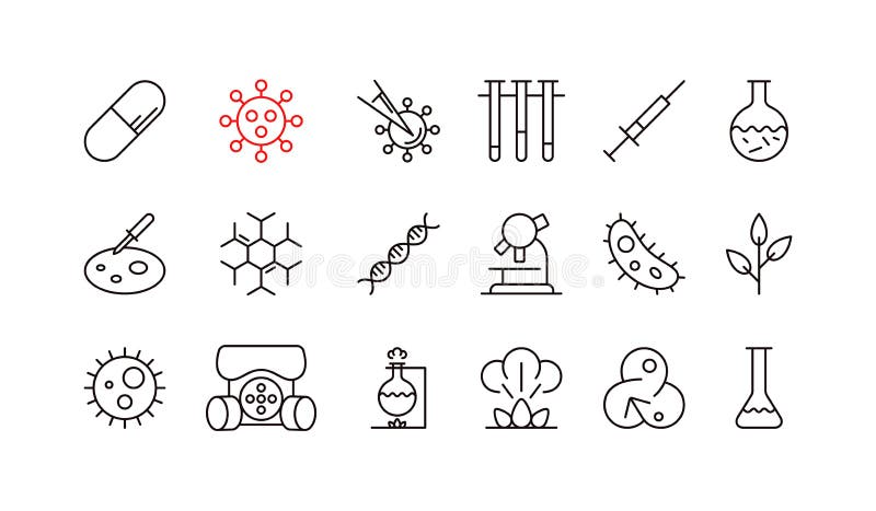 Biological icons set stock vector. Illustration of idea - 8945679