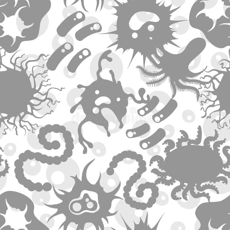 Biological Seamless Pattern with Microbes Stock Vector - Illustration ...