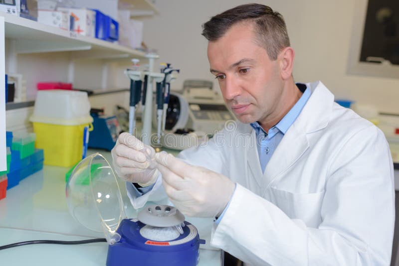 Biological Technician Preserving Sample Stock Image - Image of cure ...