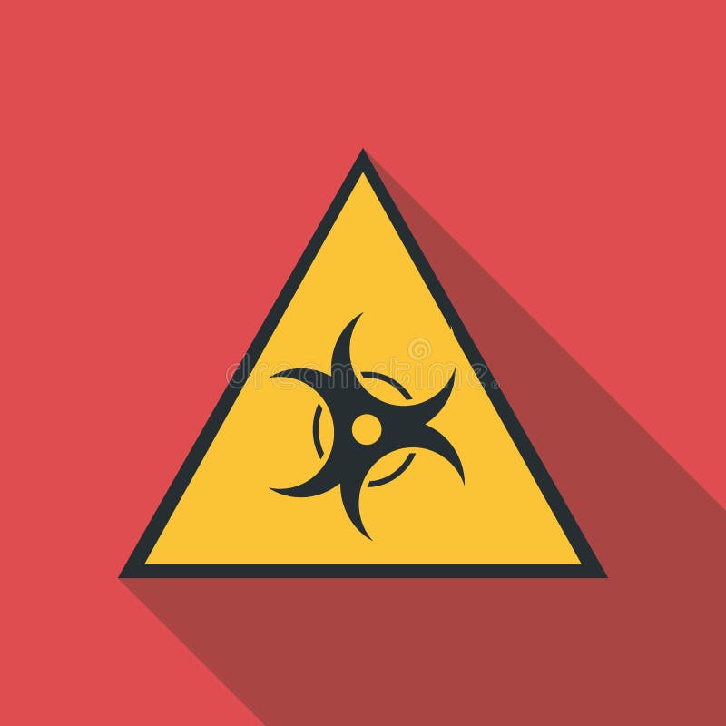 Biological Threat Icon, Flat Style Stock Vector - Illustration of ...