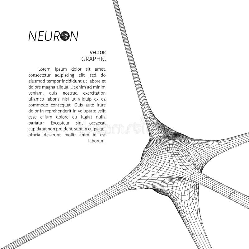 Generic Blue Neuron Cell Model Isolated on a White Background with Copy ...