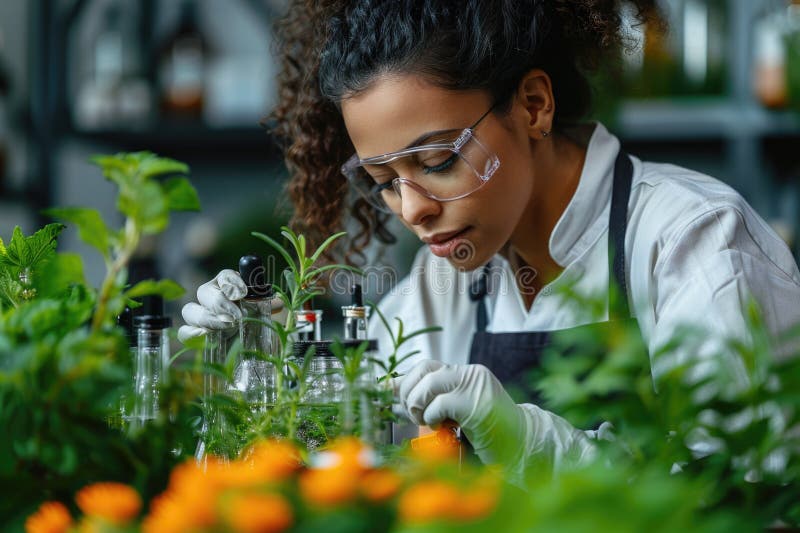 Biologist Conducting Plant Experiments in Laboratory: Scientifi Stock ...