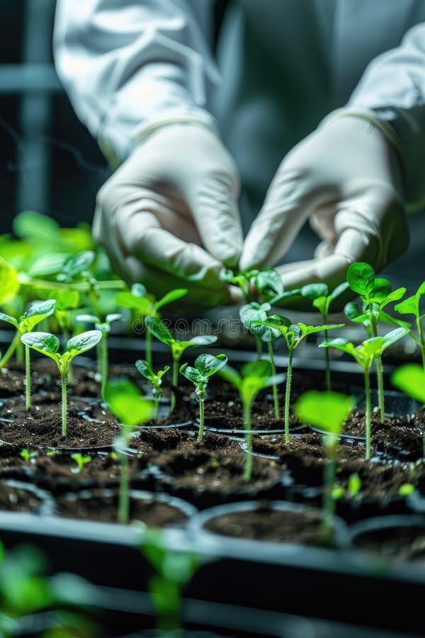 A Biologist Conducts Experiments on Plants Stock Photo - Image of ...