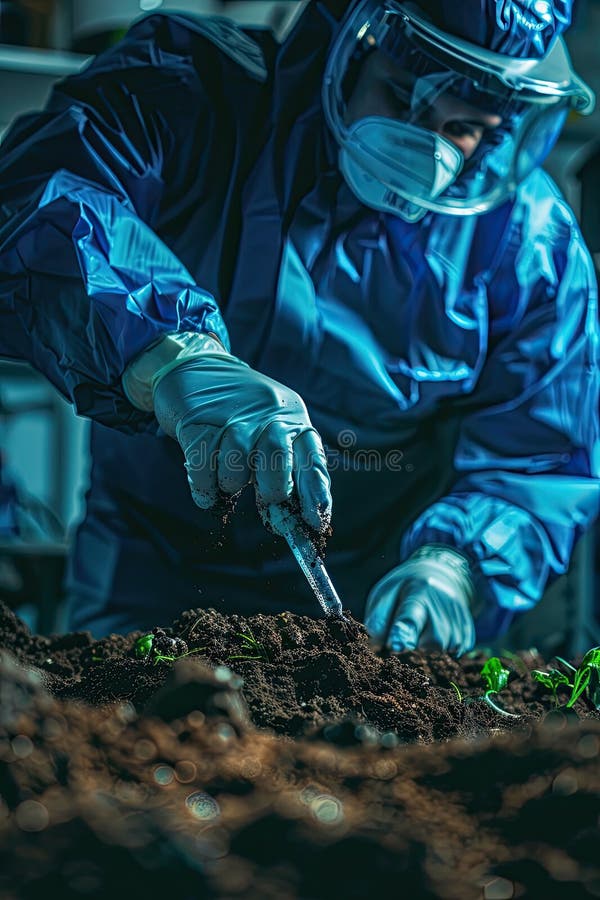 A Biologist Conducts Experiments on the Soil Stock Photo - Image of ...