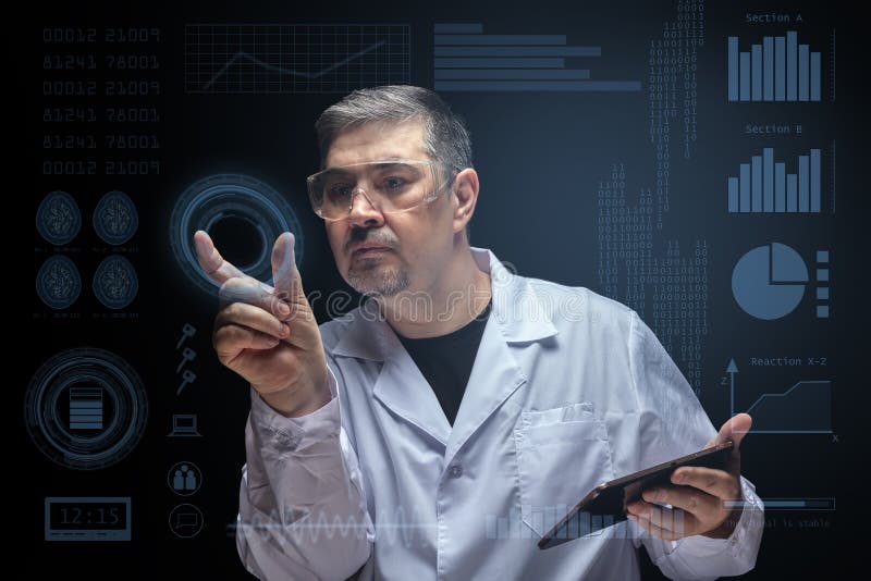 Biologist Conducts Research Using the Technologies of the Future Stock ...