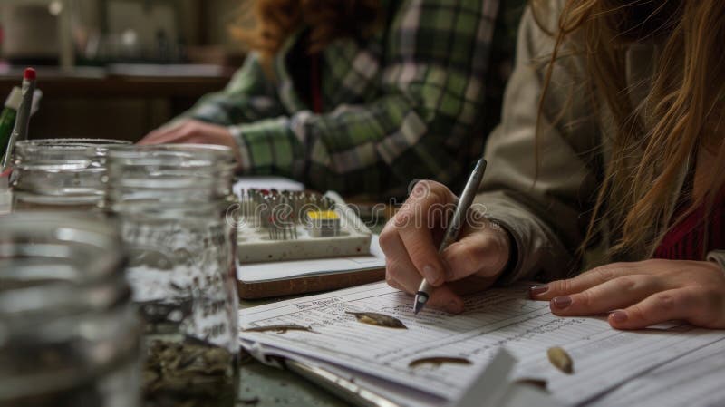 Biologist Taking Notes during Experiment in Laboratory Stock Photo ...