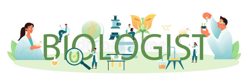 Biologist Typographic Header. Scientist Make Laboratory Analysis Stock ...