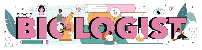 Microbiology Typographic Header. Biology School Subject Concept. Lesson ...