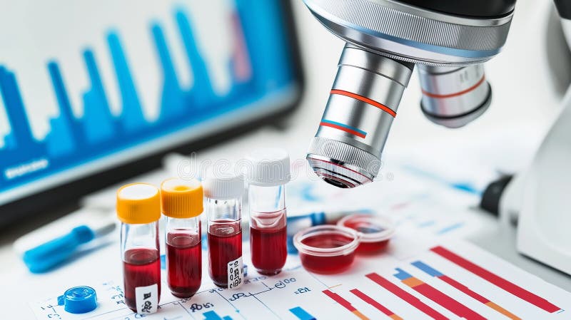Biologists Studying Cell Cultures Under a Microscope in a Lab ...