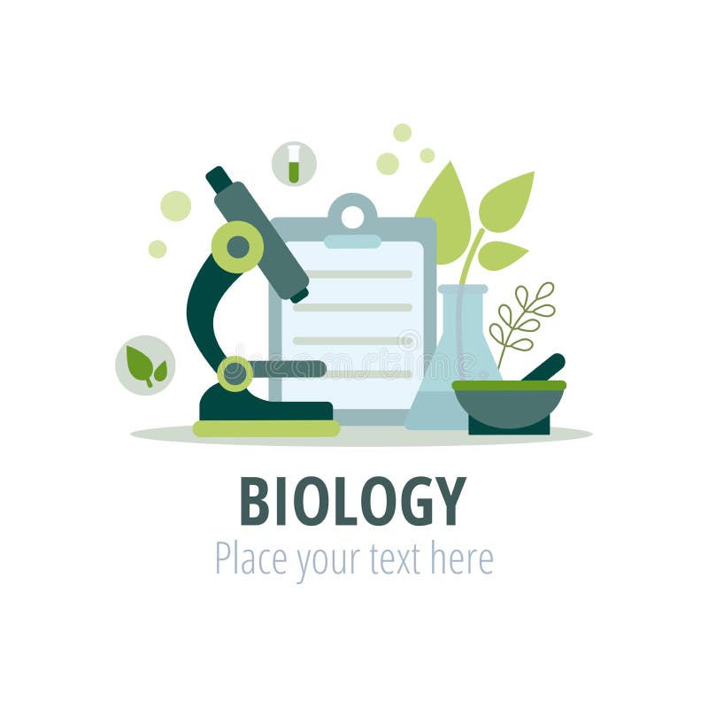 Biology and Botany Science Concept. Microscope and Other Objects Stock ...