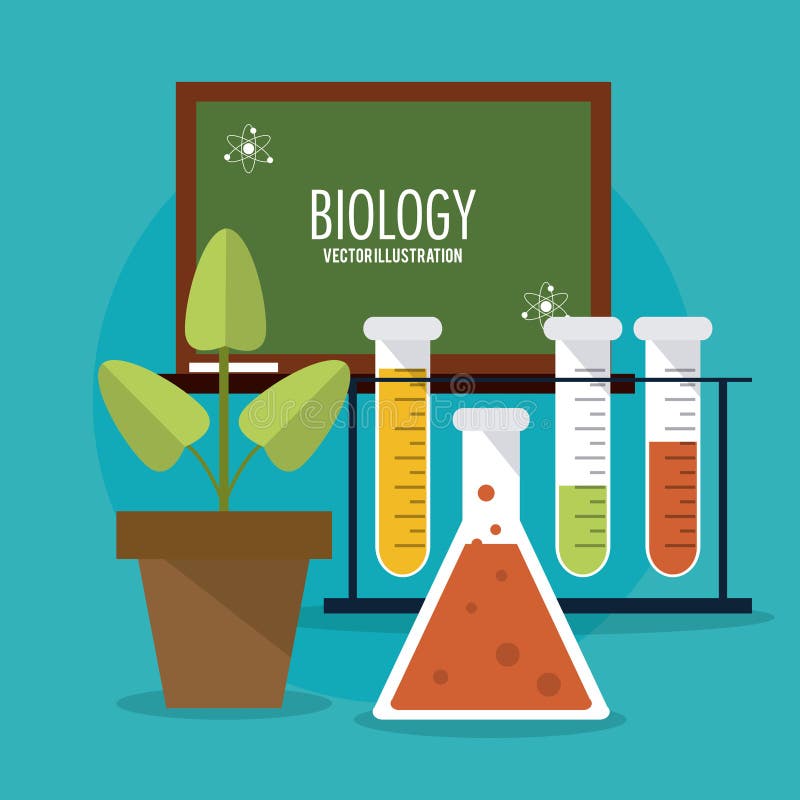 Biology Design. Lab Icon. Flat Illustration, Vector Stock Vector ...