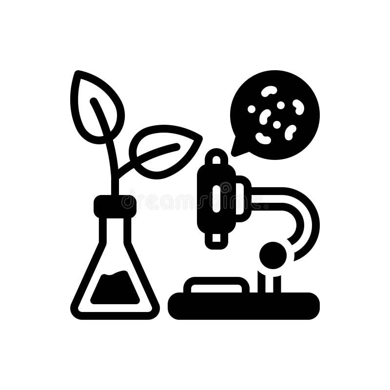 Black Solid Icon for Biology, Biological and Beaker Stock Illustration ...
