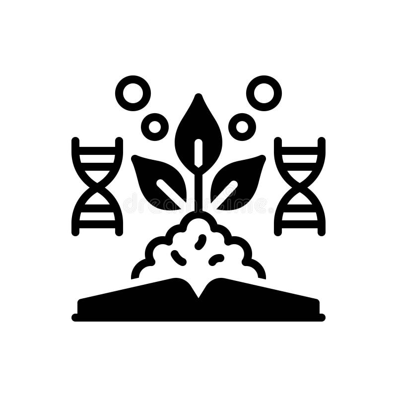 Black Solid Icon for Biology, Dna and Botany Stock Vector ...