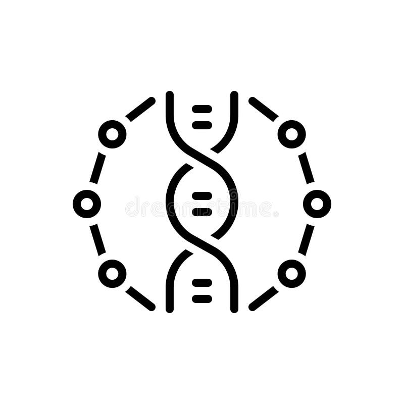 Black Line Icon for Biology, Genetic and Spiral Stock Vector ...