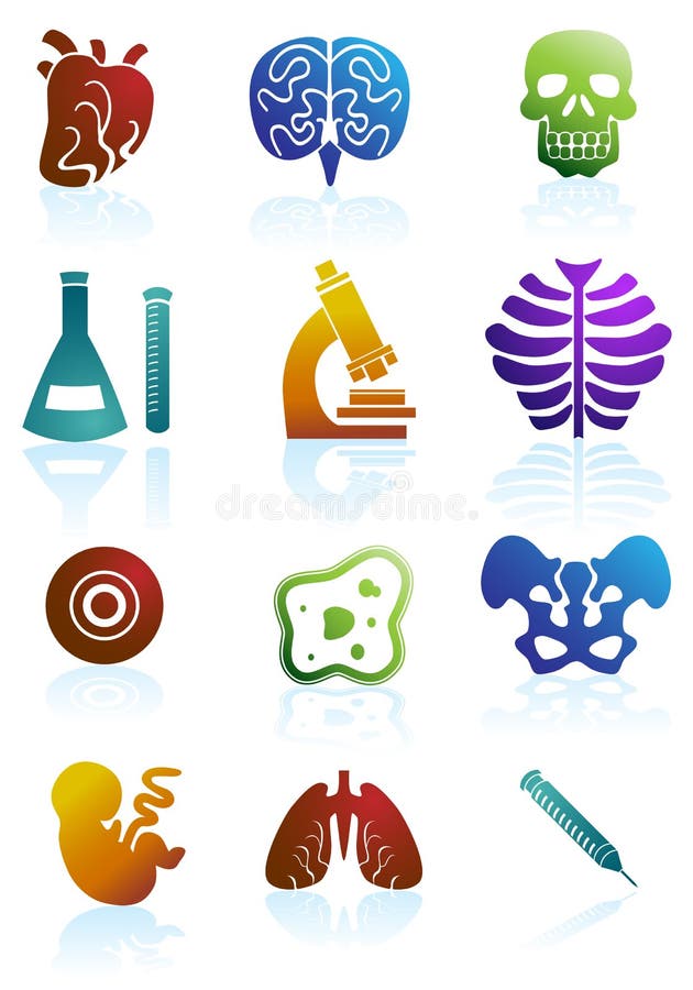 Biology Icon Set stock vector. Illustration of science - 9292682