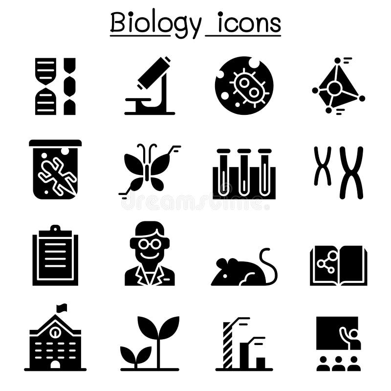 Biology Icon Set - Gold Buttons Stock Vector - Illustration of vial ...