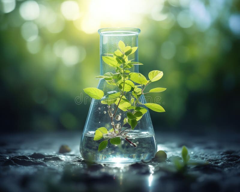 Science, Environment and Biotechnology Concept. Growing and Studying ...