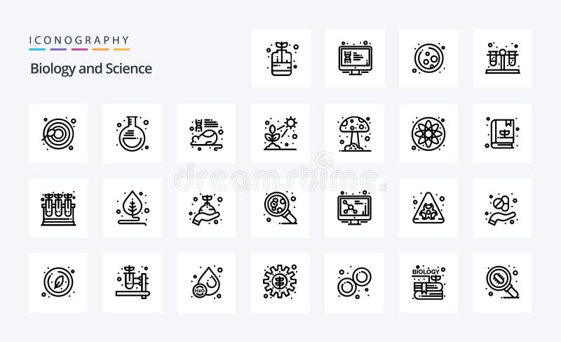 25 Biology Line Icon Pack. Vector Icons Illustration Stock Vector ...