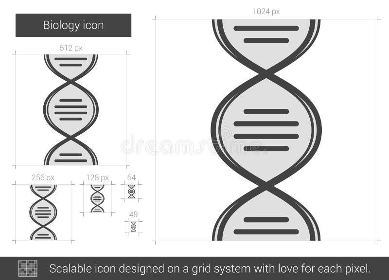 Biology line icon. stock vector. Illustration of draw - 83307696