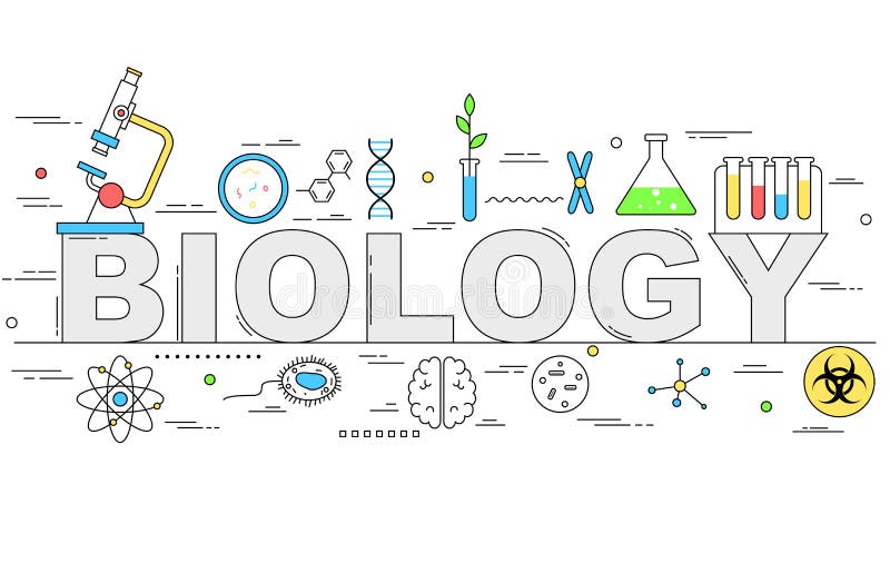 Biology Line Style Illustration Stock Vector - Illustration of banner ...
