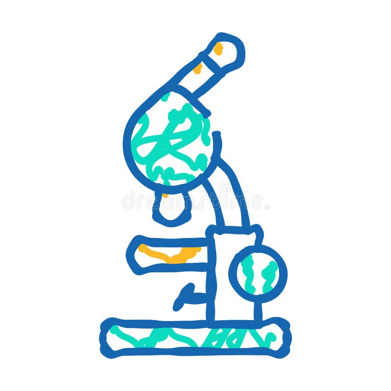 Biology Microscope Icon Doodle Illustration Stock Vector - Illustration ...
