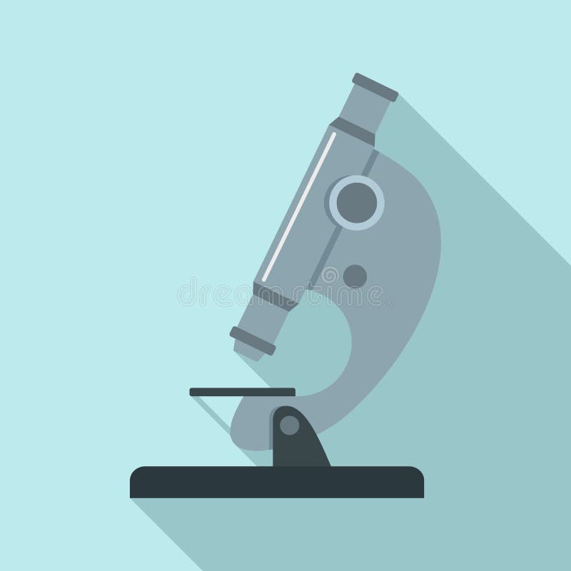Biology Microscope Icon, Flat Style Stock Vector - Illustration of ...
