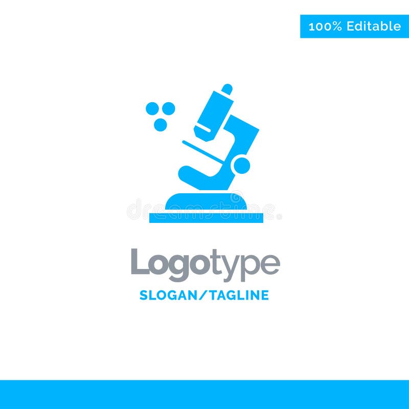 Biology, Microscope, Science Blue Solid Logo Template. Place for ...