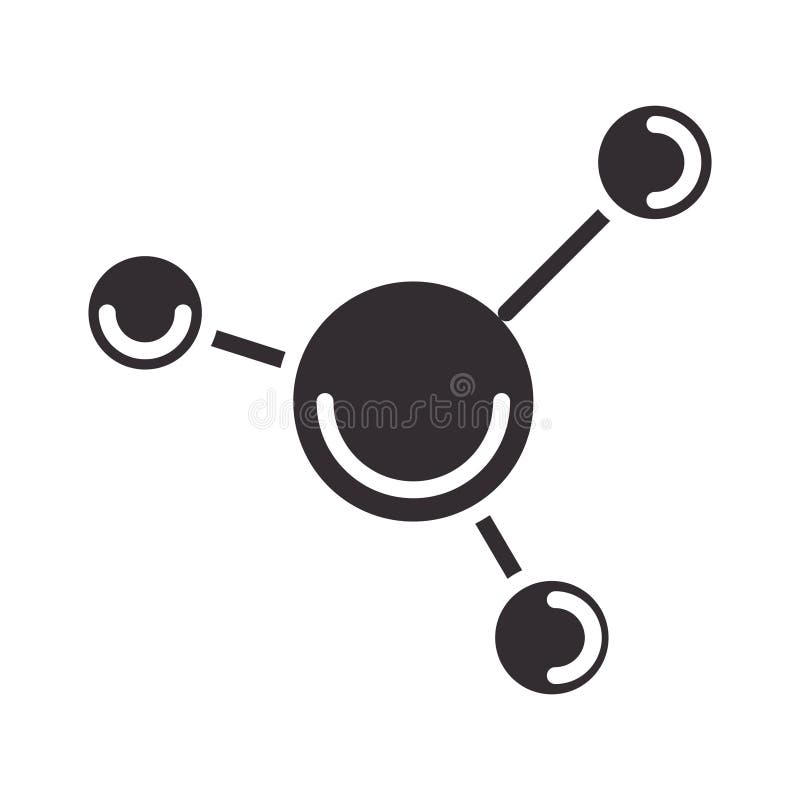 Biology Molecular Structure Science Element Silhouette Icon Style Stock ...
