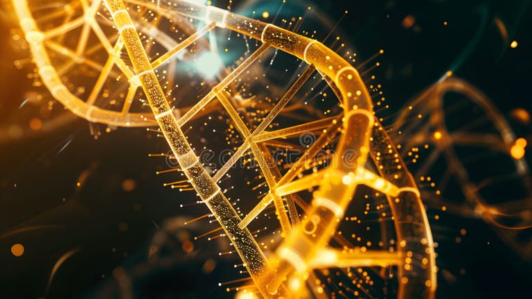 Biology Molecule Double Helix, Glowing Illustration of a Double Helix ...