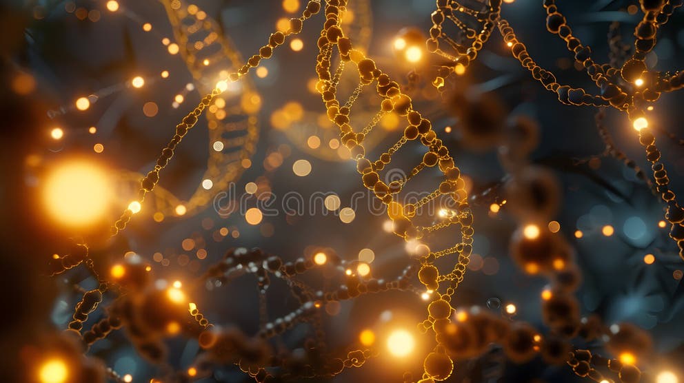Biology Molecule Double Helix, Glowing Illustration of a Double Helix ...