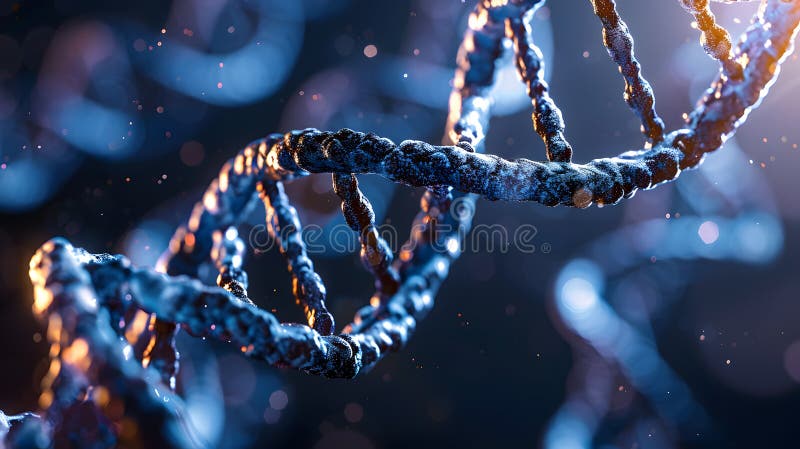 Biology Molecule Double Helix, Glowing Illustration of a DNA Double ...