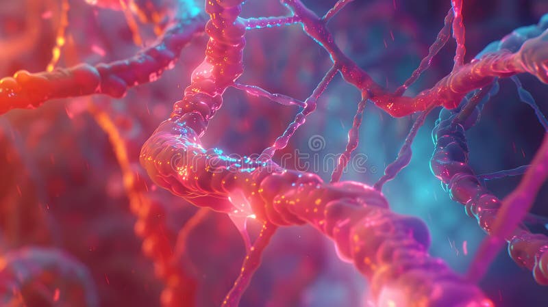 Biology Molecule Double Helix, Glowing, Illustration of a DNA Double ...
