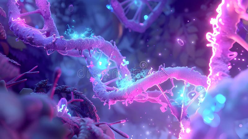 Biology Molecule Double Helix, Illustration of a Biology Molecule ...