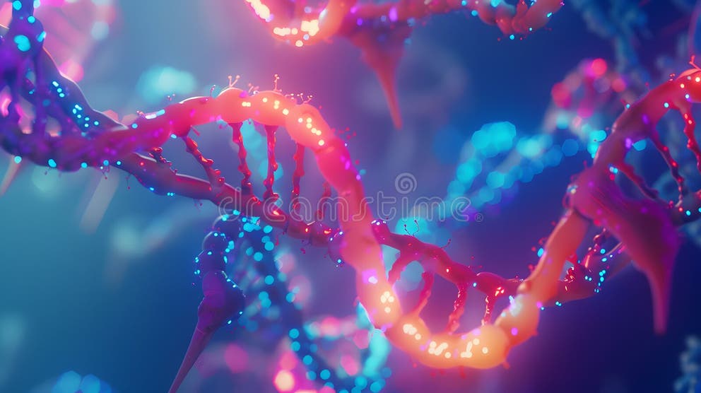 Biology Molecule Double Helix, Illustration of a DNA Double Helix ...