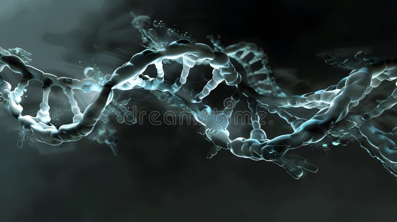 Biology Molecule Double Helix, Illustration of a DNA Molecule in Double ...