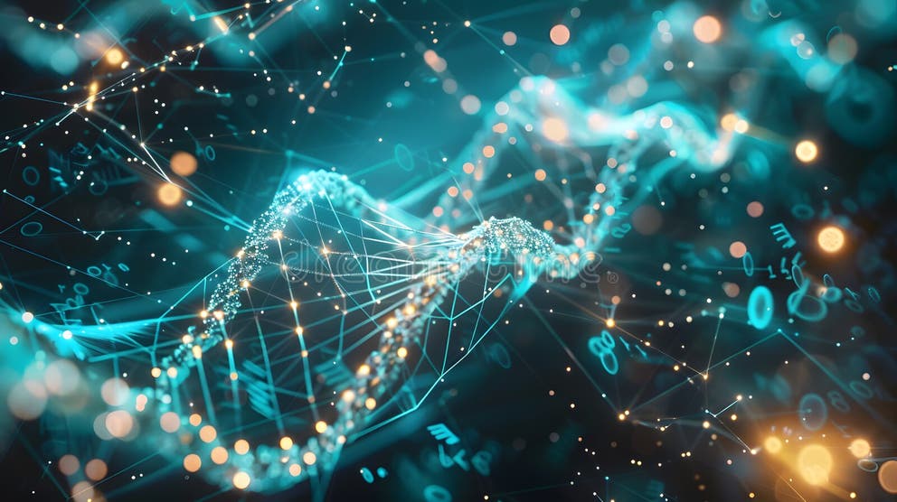 Biology Molecule Double Helix, Illustration of a Biology Molecule in ...
