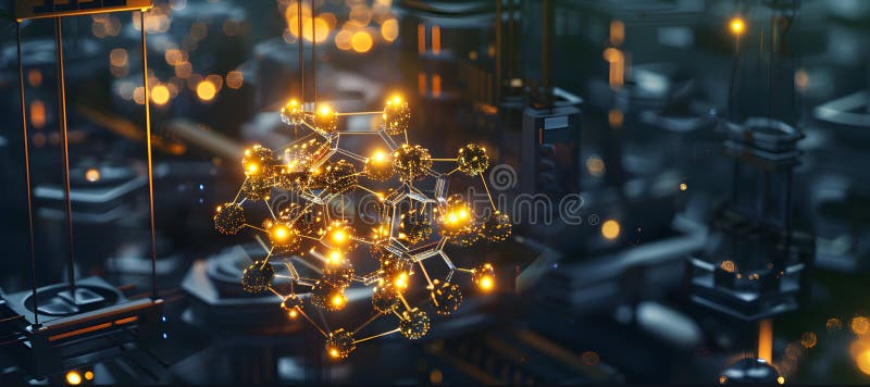Biology Molecule Illumination, a Glowing Molecular Structure ...