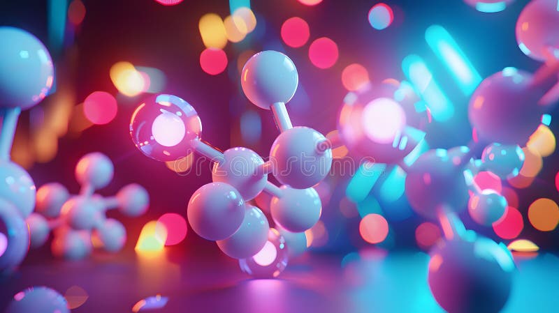Biology Molecule Illumination, a Glowing Molecular Structure Illuminated. Stock Illustration ...