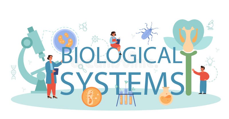 Biology Typographic Header. Scientist Exploring Human and Nature Stock ...