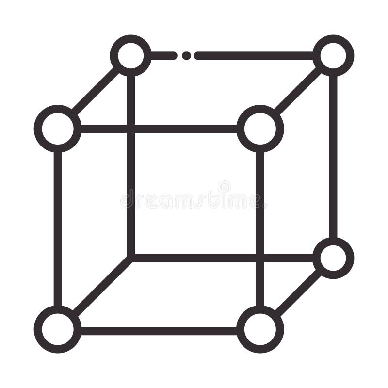 Biology Science Element Connected Lines with Dots Line Icon Style Stock ...