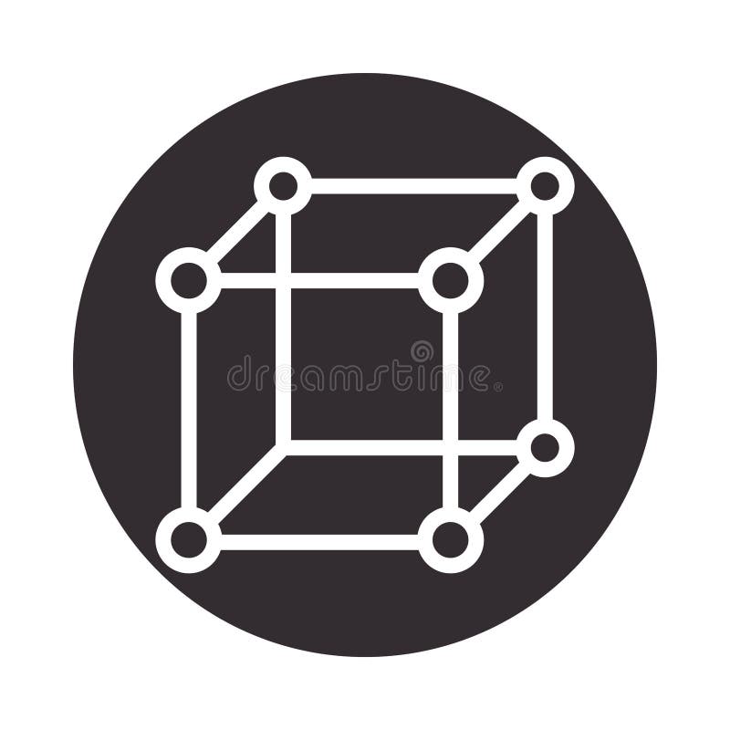 Biology Science Element Connected Lines with Dots Silhouette Icon Style ...