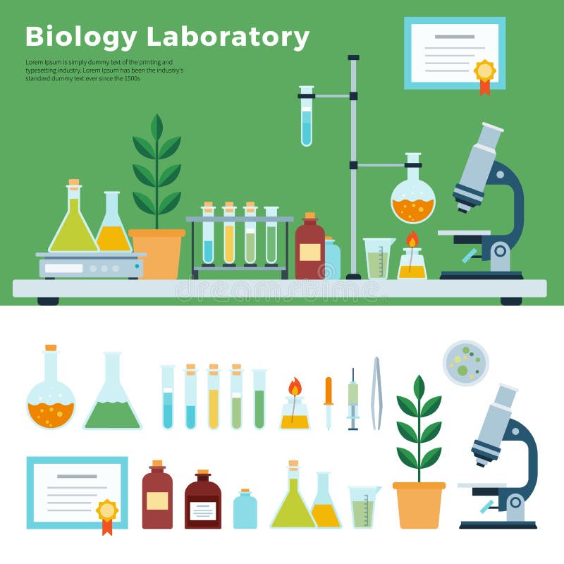 Biology Science Web Banner or Landing Page. People Stock Vector ...