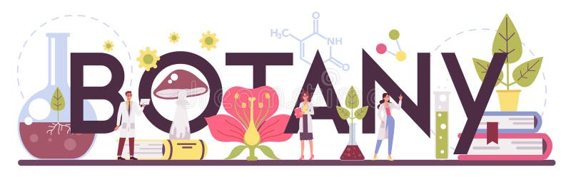 Biology Typographic Header. Scientist Exploring Human and Nature. Stock ...