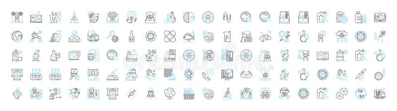Biology and Science Icons, Signs, Outline Symbols, Concept Linear ...