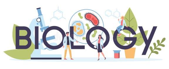 Biology Science Web Header. People with Microscope Make Laboratory ...