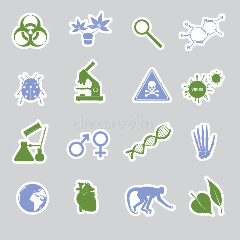 Biology stickers set eps10 stock vector. Illustration of biology - 45128153