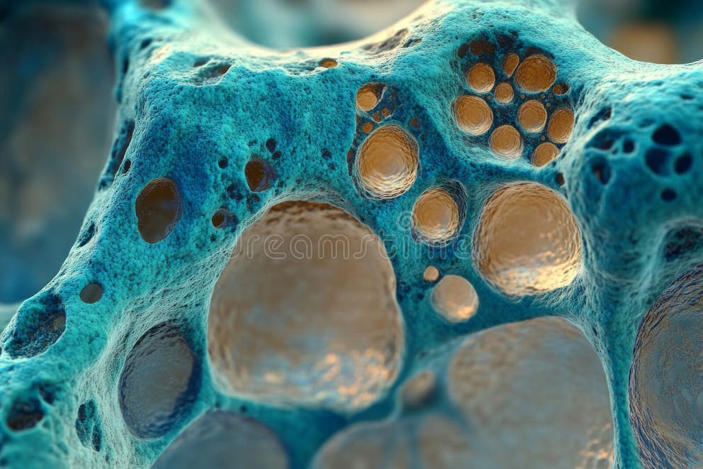 Biology Structure Lines and Particles, 3D Rendering Stock Photo - Image ...