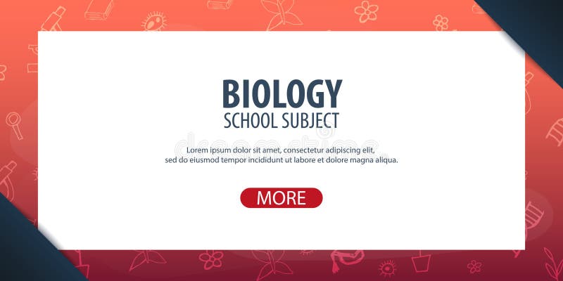 Biology School Subject with Hand-draw Doodles. Education Banner. Vector ...