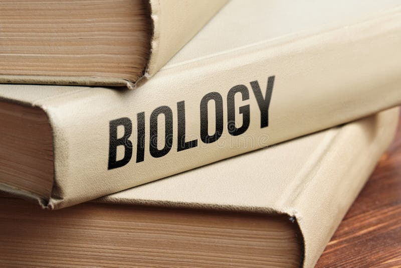 Biology Subject Book Concept on a Wooden Table for Learning Stock Photo ...